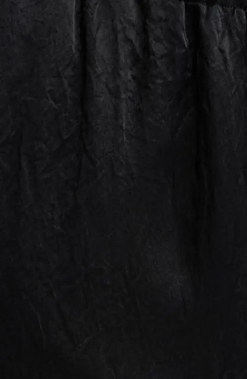 Eileen Fisher Crinkle Satin Straight Leg Pants - Black