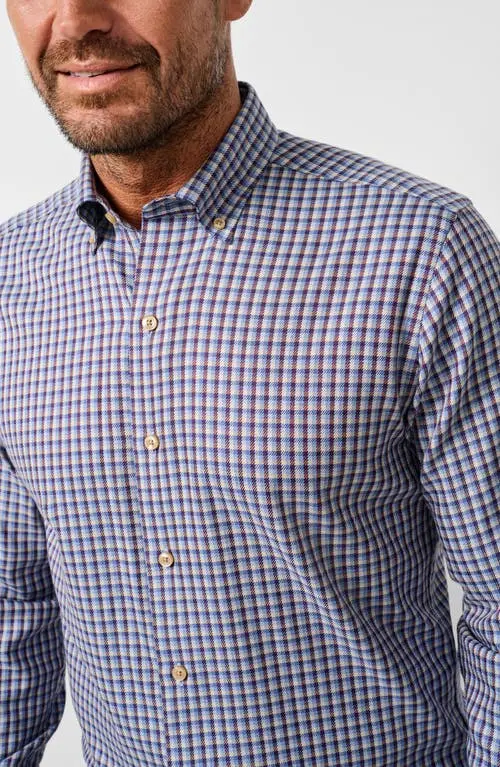 David Donahue Check Pima Cotton Shirt