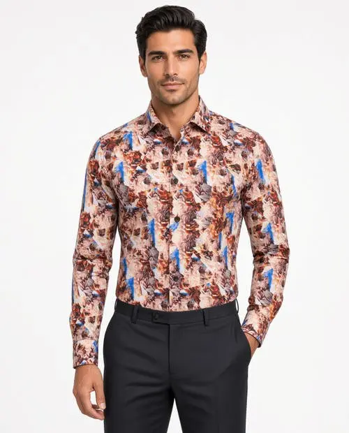 MASUTTO Caracas Print Button-up Long Sleeve Shirt