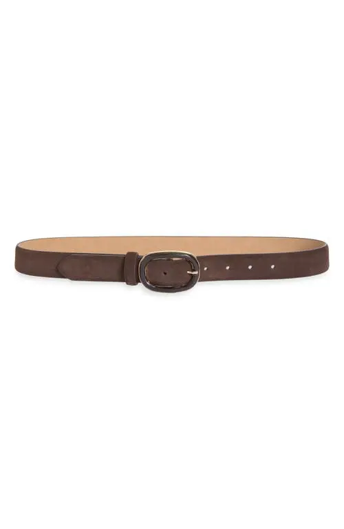Nordstrom Cassidy Covered Buckle Suede Belt - Chocolate