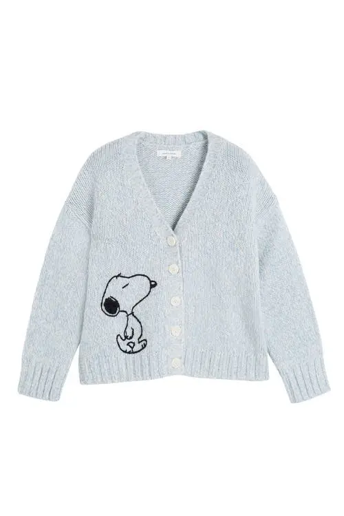 Chinti & Parker Merino Snoopy Marl Cardigan - Multi Blue