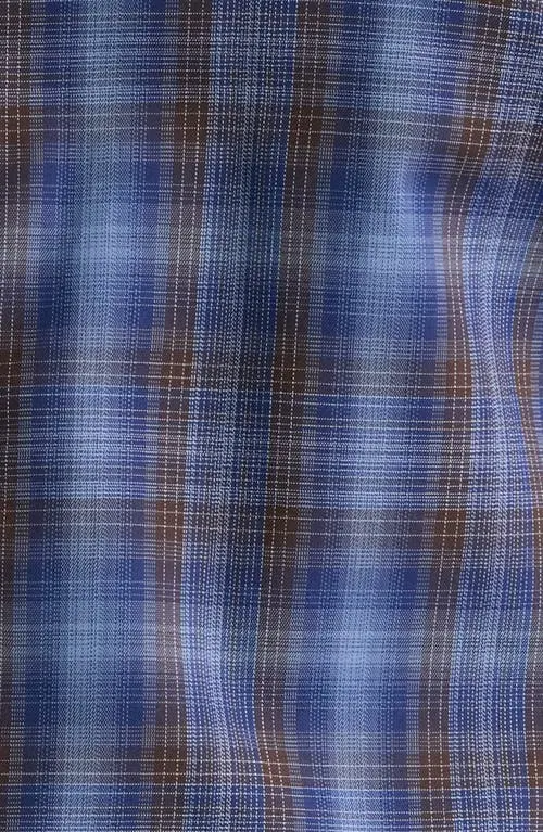 David Donahue Check Sport Shirt - Navy/chocolate