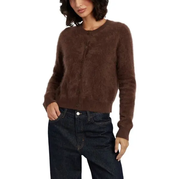 Chinti & Parker Brushed Cashmere Cardigan - Chocolate