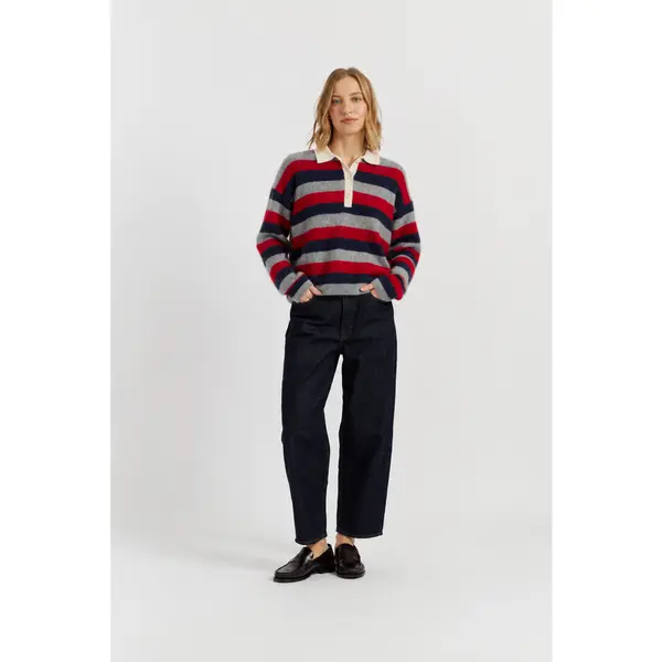 Chinti & Parker Merino Stripe Polo Top - Multi