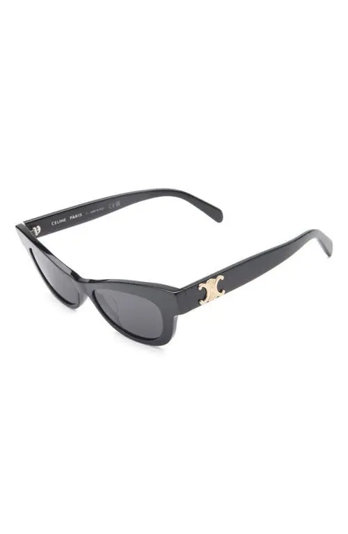 Celine Triomphe Cat Eye Sunglasses - Shiny Black/smoke