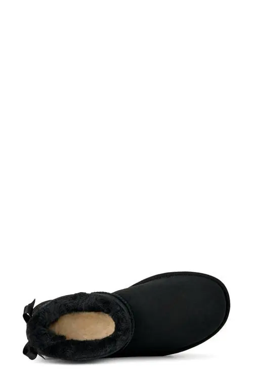 UGG Ultra Mini Bailey Bow Genuine Shearling Boot - Black