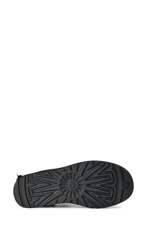 UGG Ultra Mini Bailey Bow Genuine Shearling Boot - Black