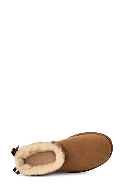 UGG Ultra Mini Bailey Bow Genuine Shearling Boot - Chestnut
