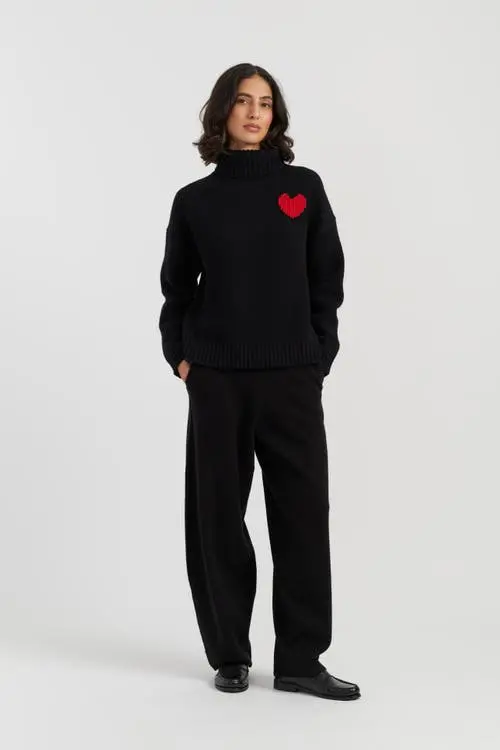 Chinti & Parker Merino Heart Rollneck Sweater