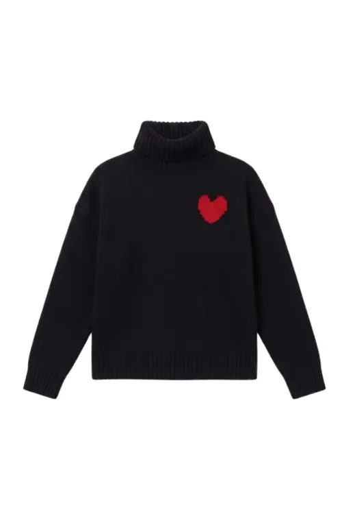 Chinti & Parker Merino Heart Rollneck Sweater