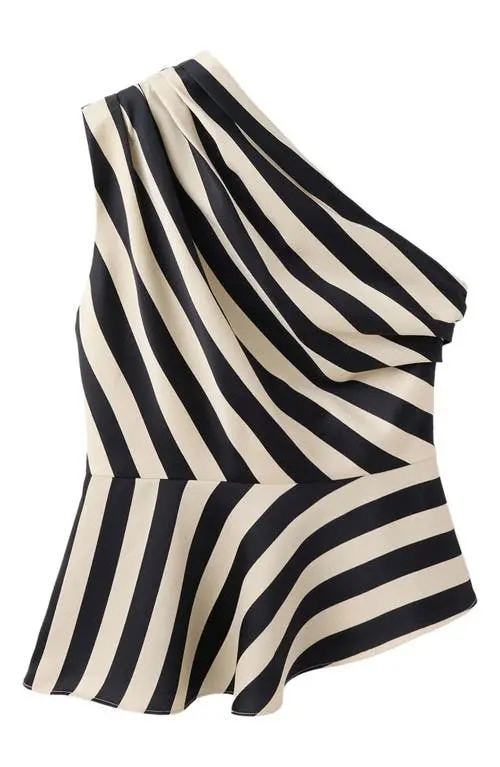 Mango Stripe One-shoulder Top