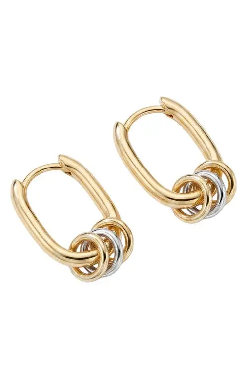 Argento Vivo Chloe Two-tone Oval Huggie Hoop Earrings