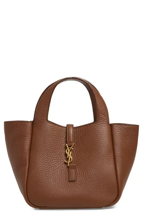 Saint Laurent Baby Bea Leather Tote - Toasted Brown