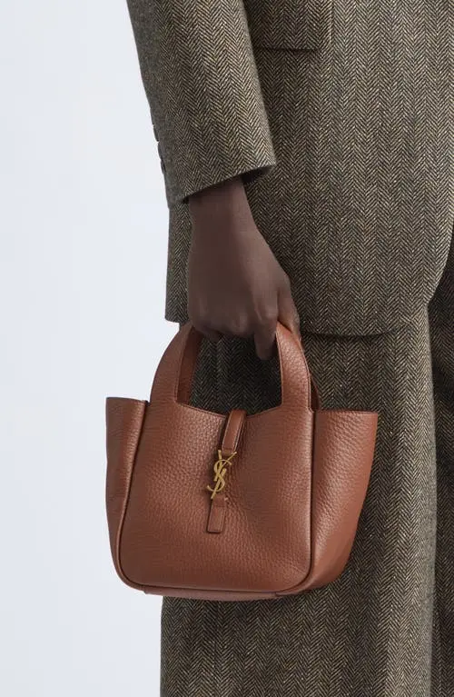Saint Laurent Baby Bea Leather Tote - Toasted Brown