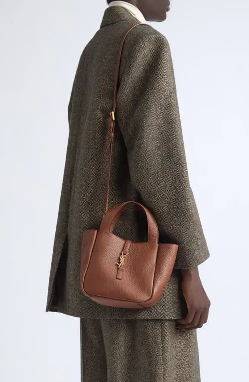 Saint Laurent Baby Bea Leather Tote - Toasted Brown