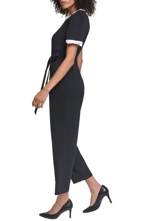Karl Lagerfeld Paris Scuba Crepe Jumpsuit