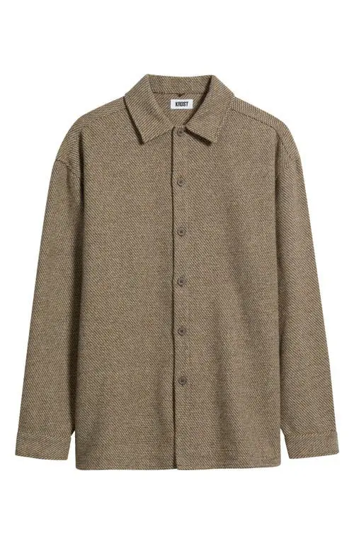 KROST Chevron Print Wool-blend Button-up Shirt