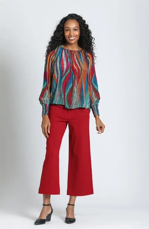 APNY Smocked Cuff Pullover Top