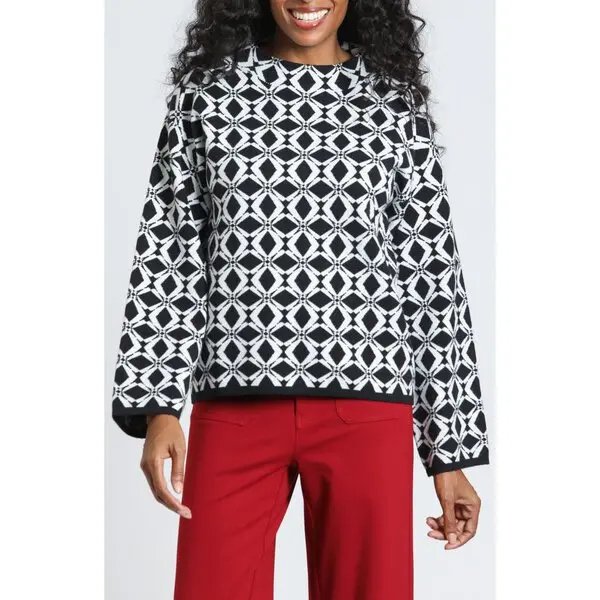APNY Funnel Neck Pullover Sweater - Monochrome