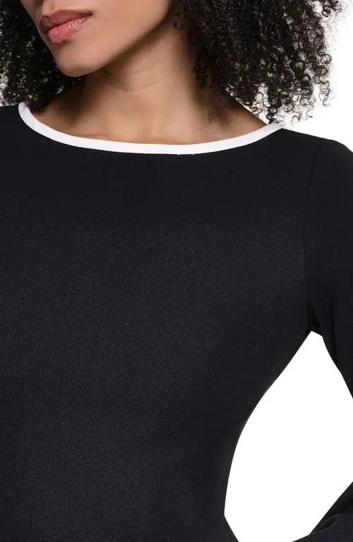 Karl Lagerfeld Paris Flare Sleeve Scuba Sheath Dress