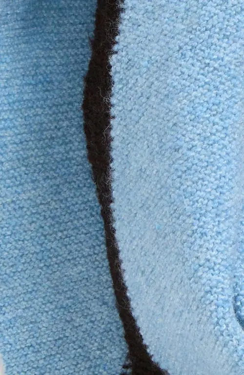 Treasure & Bond Scallop Trim Knit Triangle Scarf - Light Blue