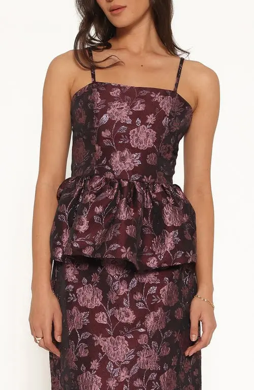 PETAL & PUP Allegro Floral Brocade Peplum Top