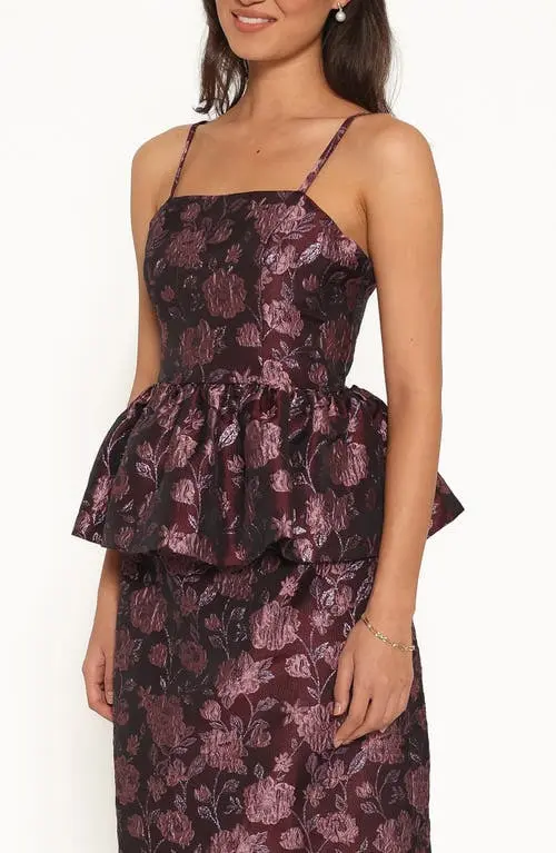 PETAL & PUP Allegro Floral Brocade Peplum Top