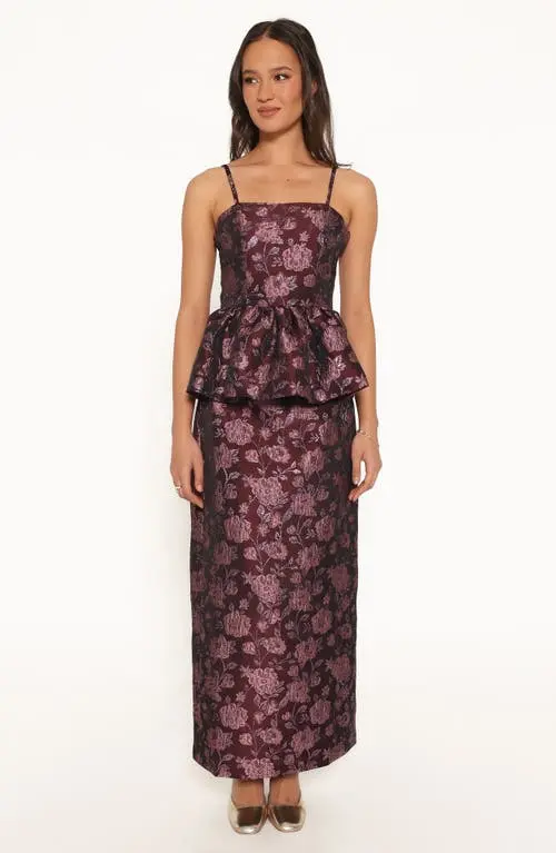 PETAL & PUP Allegro Floral Brocade Peplum Top