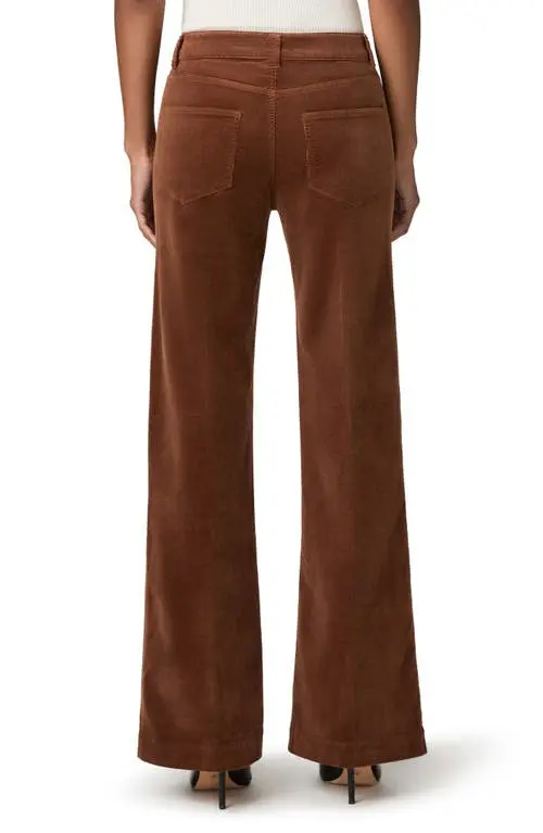 Paige Leenah Corduroy High Waist Wide Leg Jeans - Maple Brown