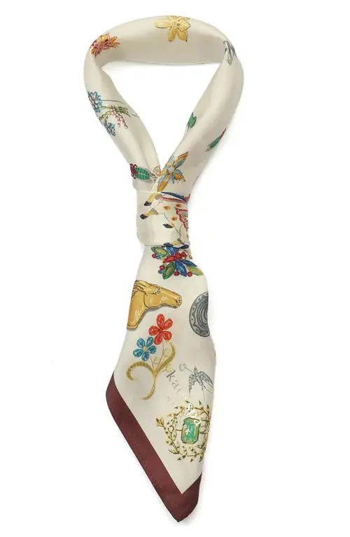 Kate Spade New York Brooch Collection Silk Bandana Scarf