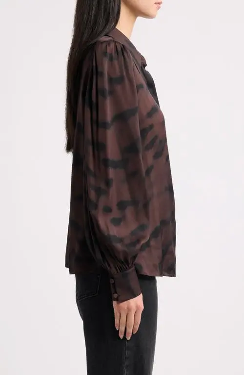 Kobi Halperin Davis Tie Dye Print Stretch Silk Georgette Button-up Shirt - Briar Multi