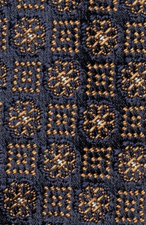 Eton Medallion Woven Silk Tie - Light Yellow