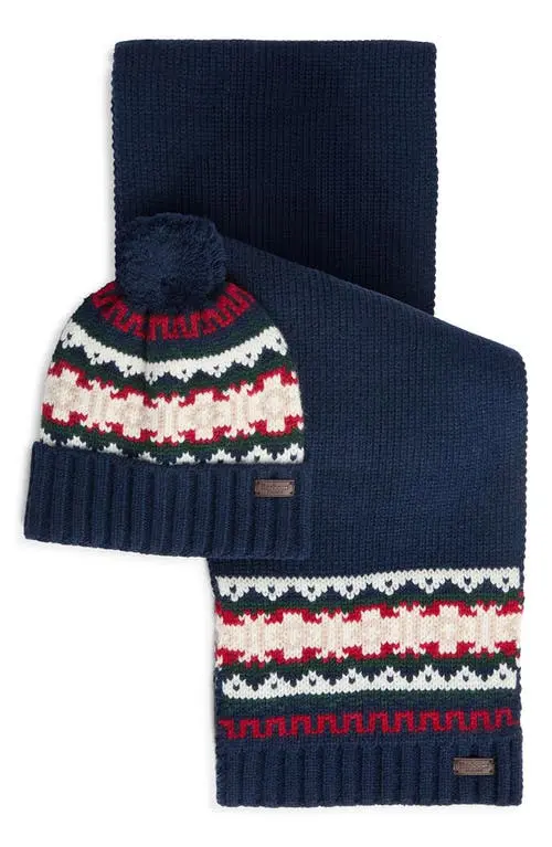 Barbour Kane Fair Isle Beanie & Scarf Set