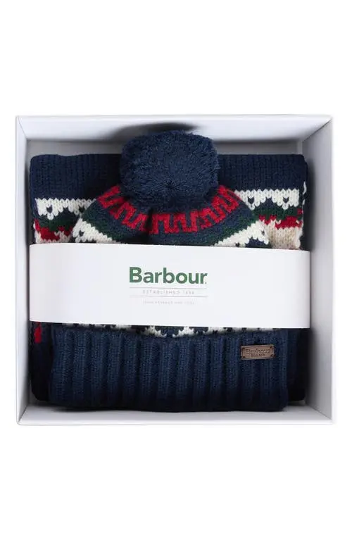 Barbour Kane Fair Isle Beanie & Scarf Set