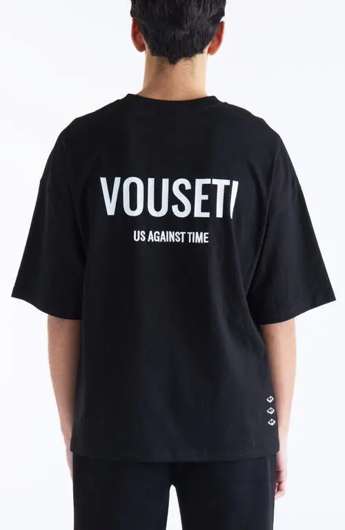 VOUSETI Us Against Time Oversize Cotton Graphic T-shirt