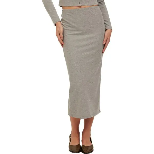 PROJECT SOCIAL T Del Rey Midi Skirt - Htgrey