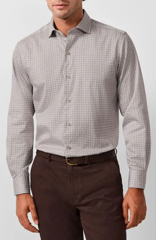 David Donahue Geometric Long Sleeve Button Up Shirt
