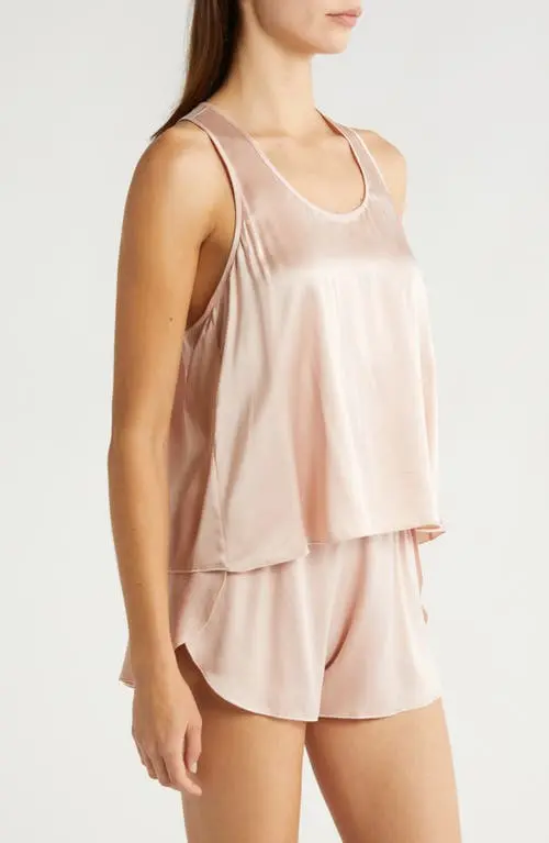 Lunya Racerback Washable Silk Short Pajamas - Delicate Pink