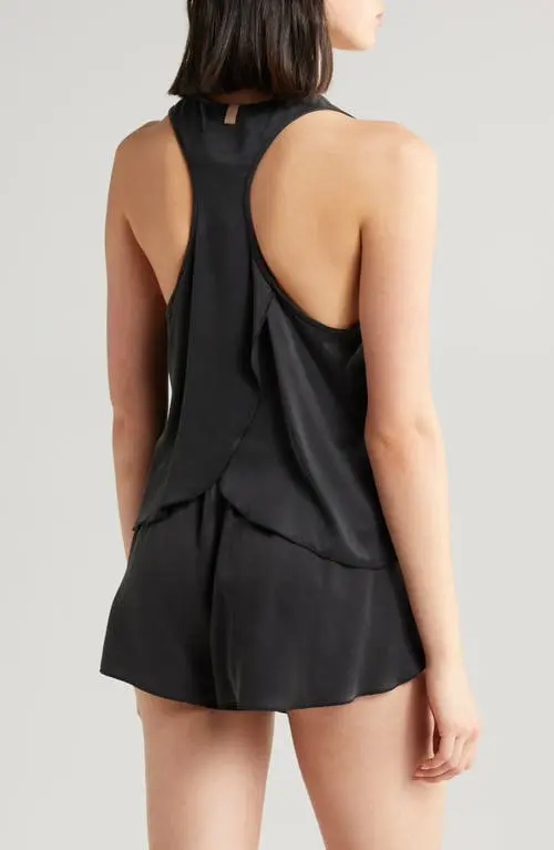 Lunya Racerback Washable Silk Short Pajamas - Immersed Black
