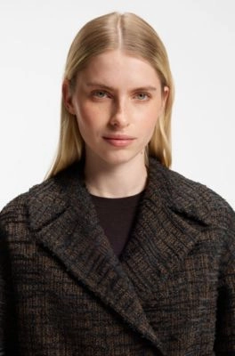 BOSS Textured Tweed Blazer In A Cropped Style