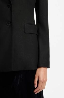 Hugo Regular-fit Pinstripe Blazer With Sequin Brooch