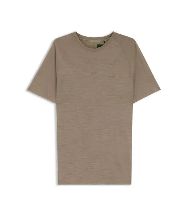 BOSS Wool-blend T-shirt With Quick-dry Performance - Light Brown