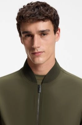 BOSS Slim-fit Jacket In Micro-patterned Stretch Fabric