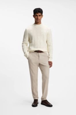 BOSS Mock-neck Sweater In Virgin Wool And Cashmere