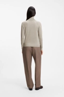 BOSS Slim-fit Turtleneck Sweater In Extra-fine Merino Wool