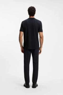 BOSS Cotton T-shirt With Geometric Texture