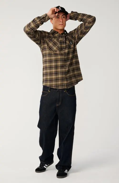 Rip Curl S-series Soulcellair Plaid Cotton Flannel Button-up Shirt - Black