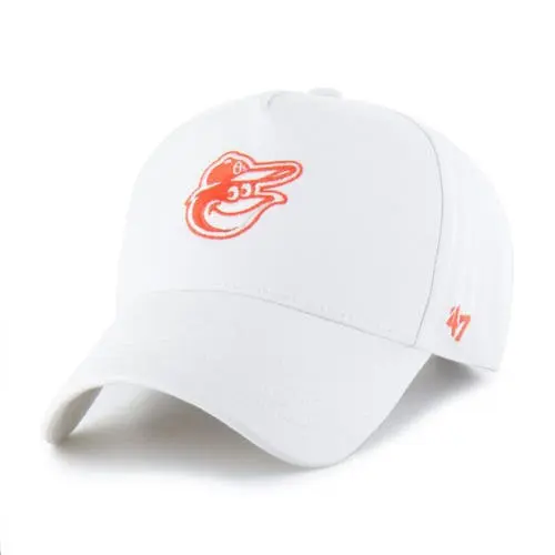 '47 White Baltimore Orioles Foundational Pinch Offside Adjustable Hat