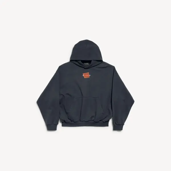 Balenciaga Taped Back Medium Fit Hoodie - Black