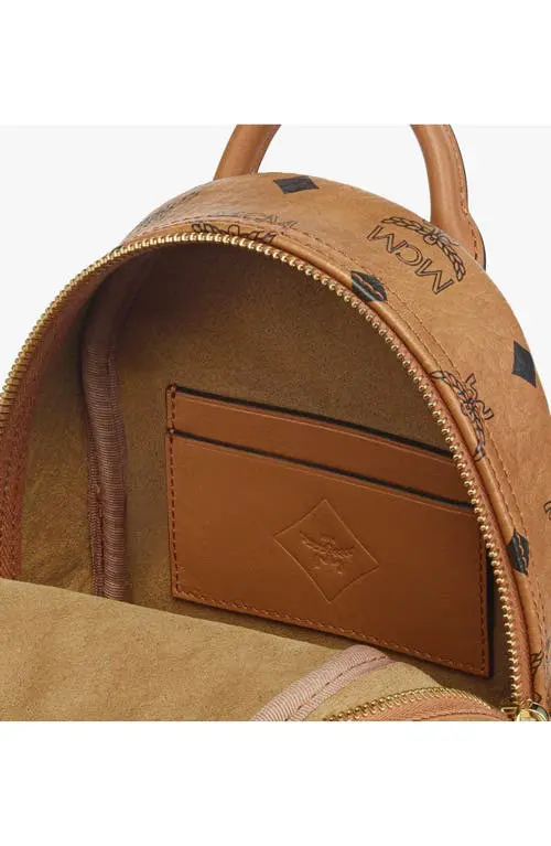 Mcm X-mini Stark Bebe Boo Backpack In Gold Crystal Visetos